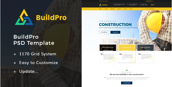 25+ Best Construction PSD Templates 2020