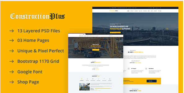 25+ Best Construction PSD Templates 2020