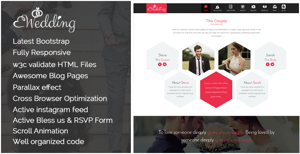 30 + Top Wedding HTML Templates 2020