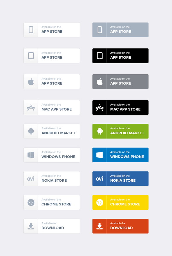 30+ Best Free Flat Photoshop PSD Buttons To Increase The Beauty Of Your ...