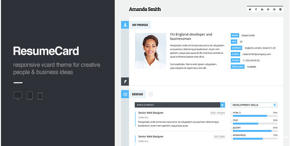 25+ Best Vcard HTML Website Templates 2020 - Wpshopmart